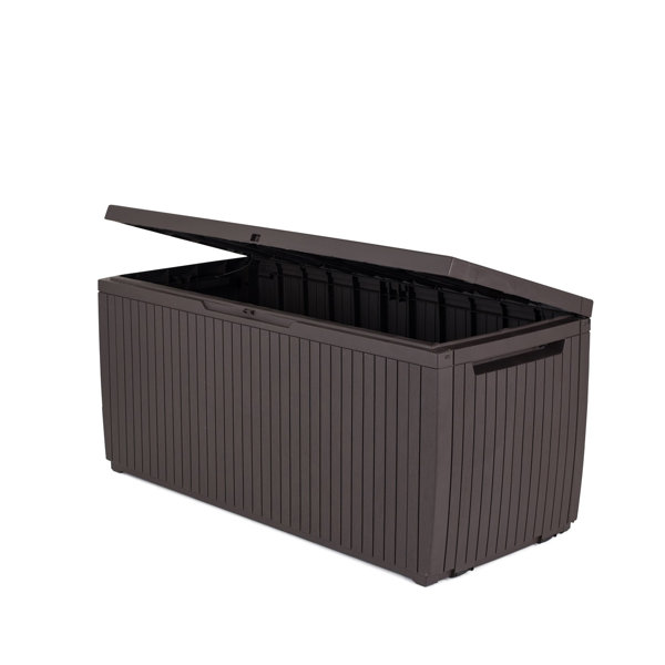 Keter Springwood 80 Gallon Durable Resin Outdoor Storage and ...